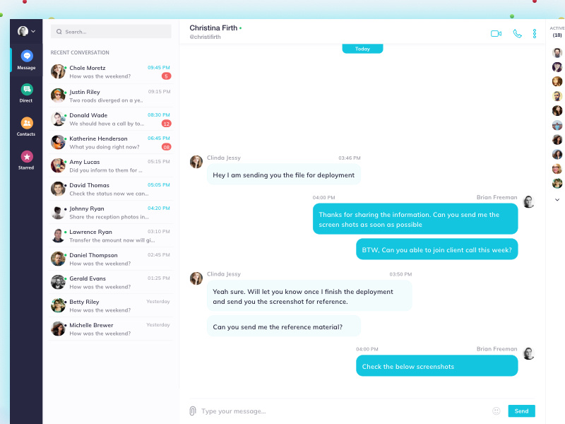 Messenger - Web Application by Mubarak Ali on Dribbble
