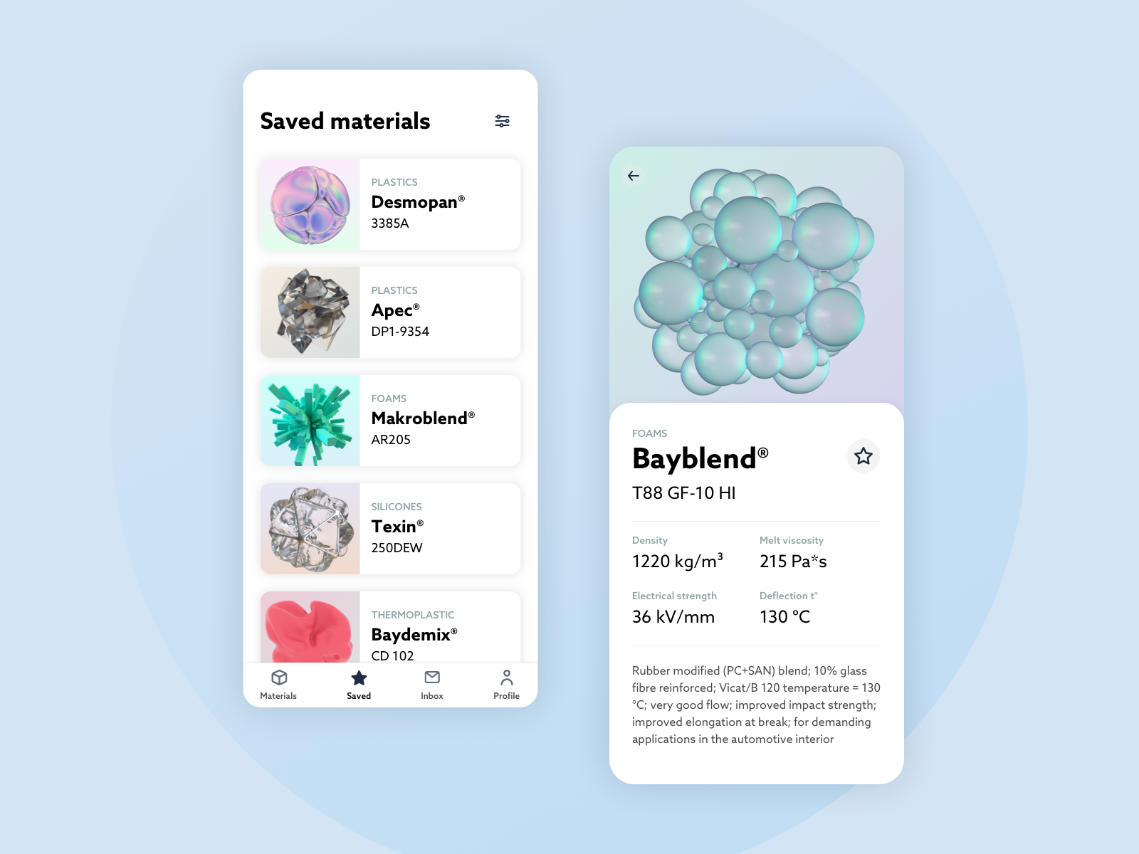 Concept app for material discovery by Agata Ageieva on Dribbble