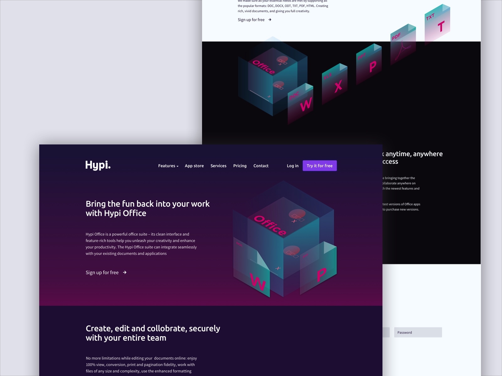 Hypi’s product page by Damion Robinson on Dribbble
