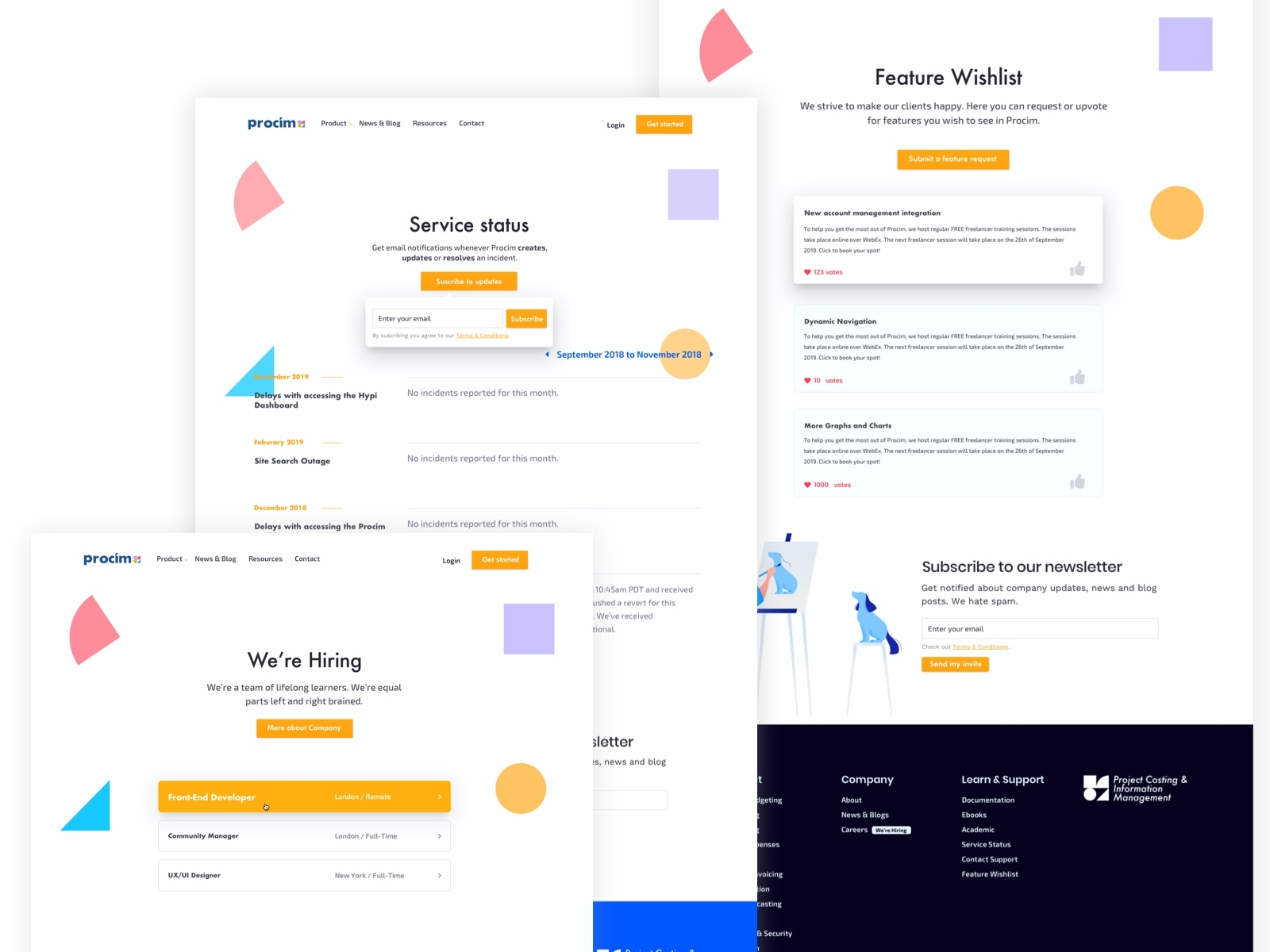Procim Web Pages by Damion Robinson on Dribbble