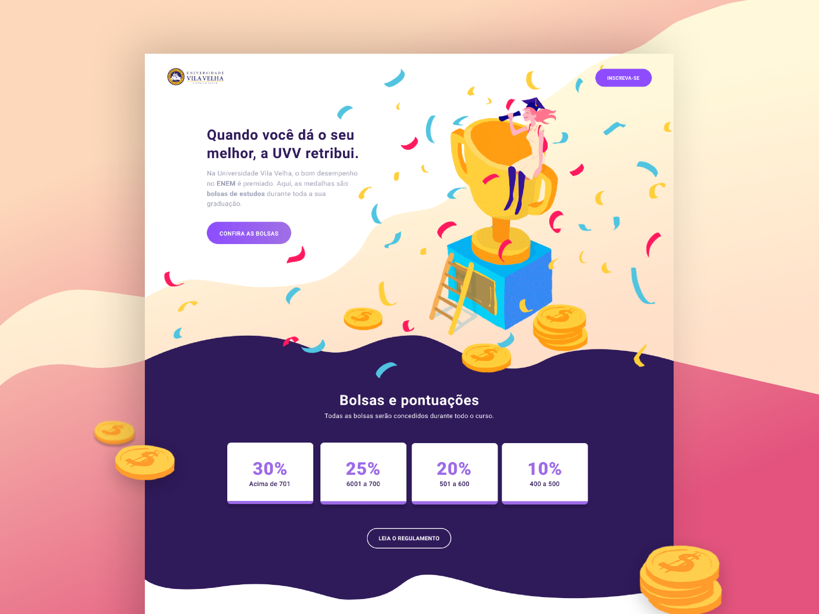 Discount Landing page by Ingrid Soares on Dribbble