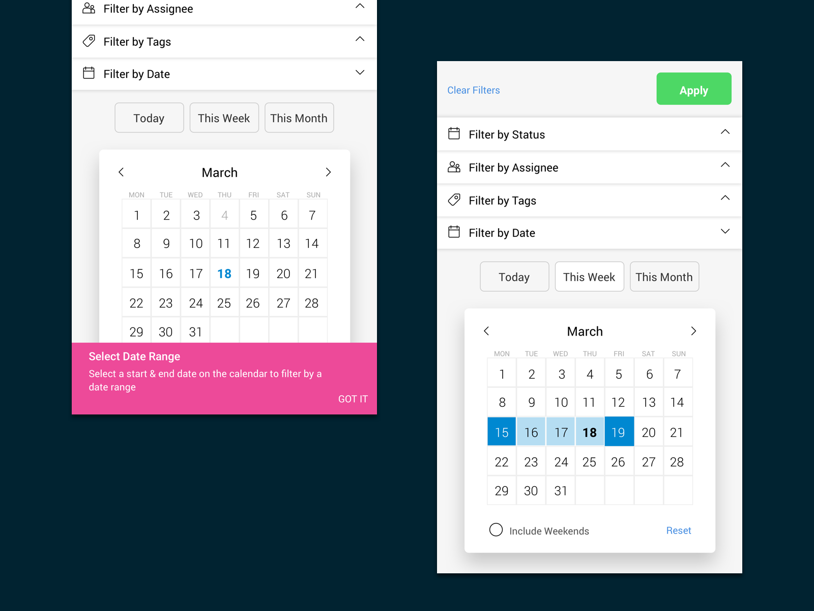 Date Picker by Mike Crane on Dribbble