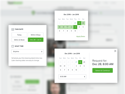 Calendar Picker by Lois Wang for TaskRabbit Design on Dribbble