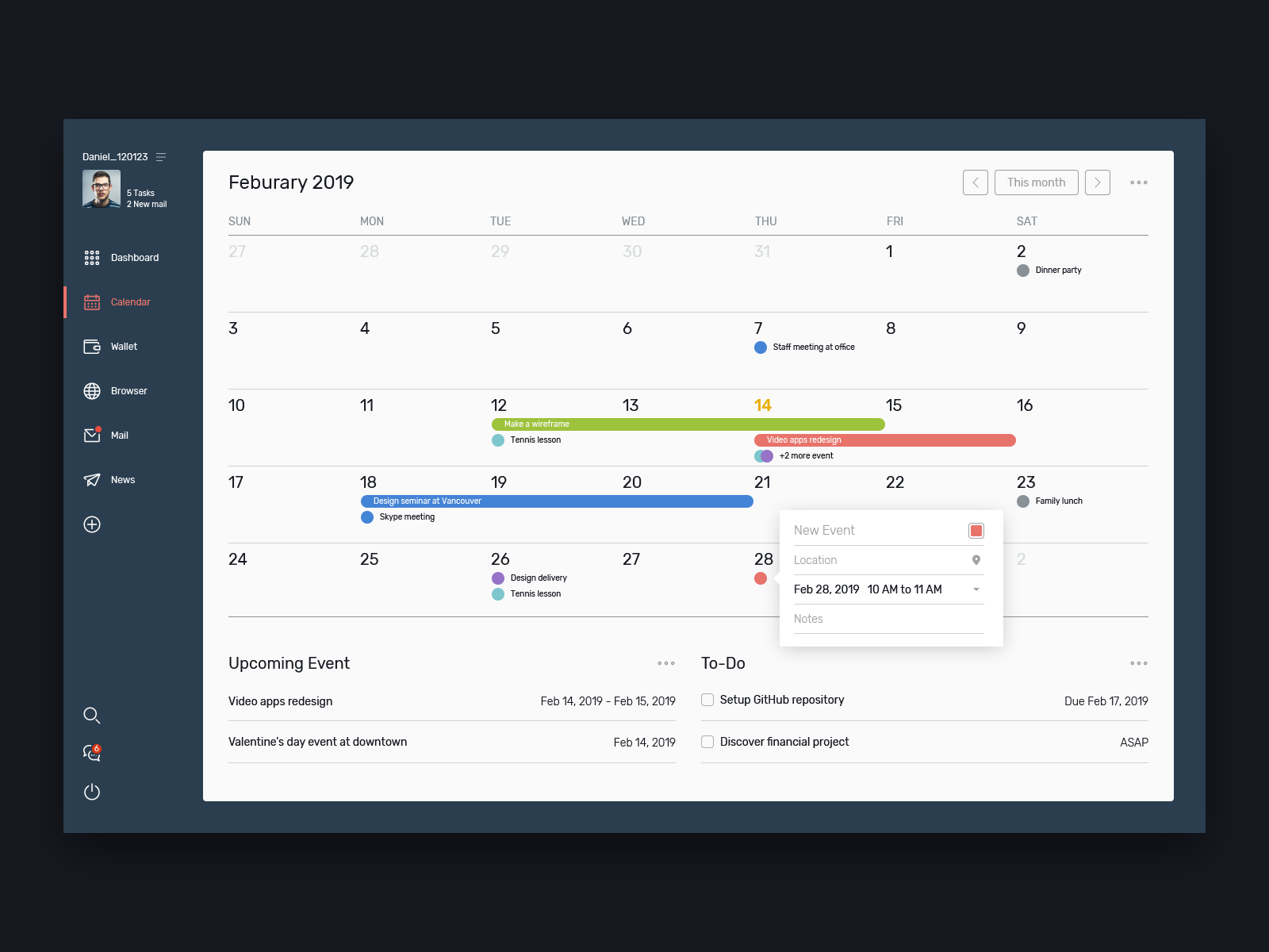 Personal Dashboard by Sy Han on Dribbble
