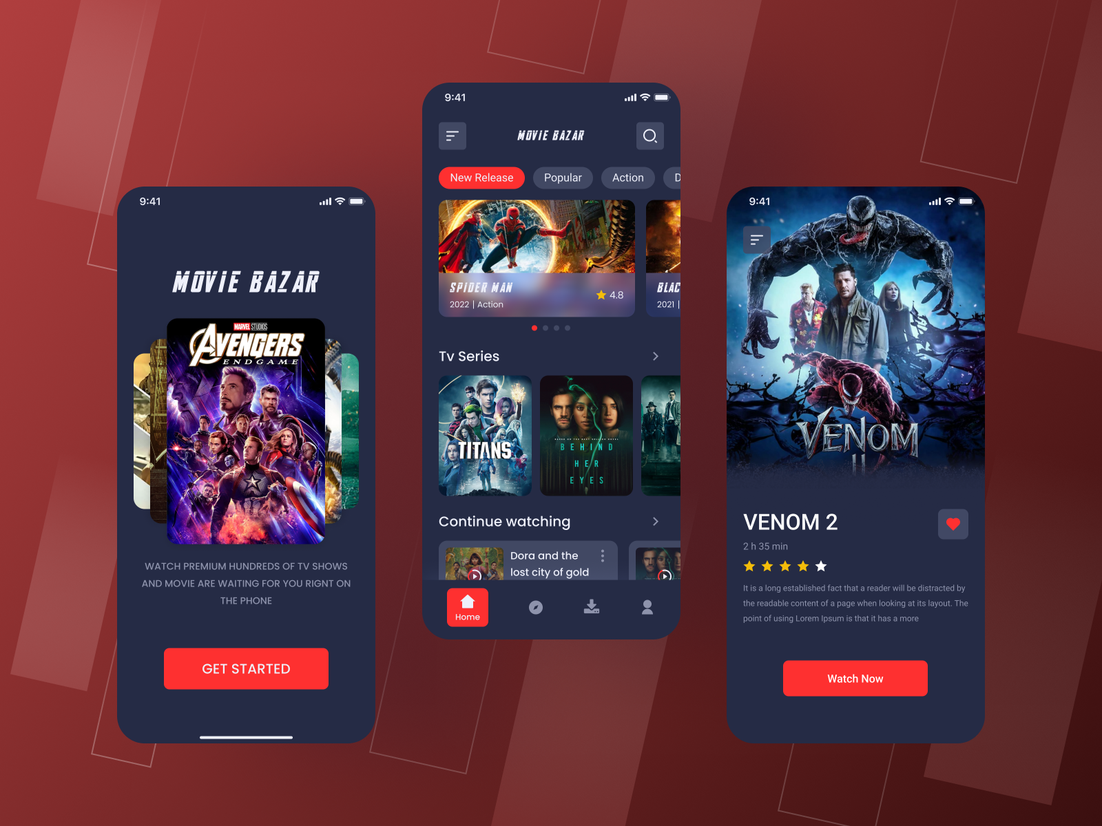 Movie App Design by Firoz Hossen on Dribbble