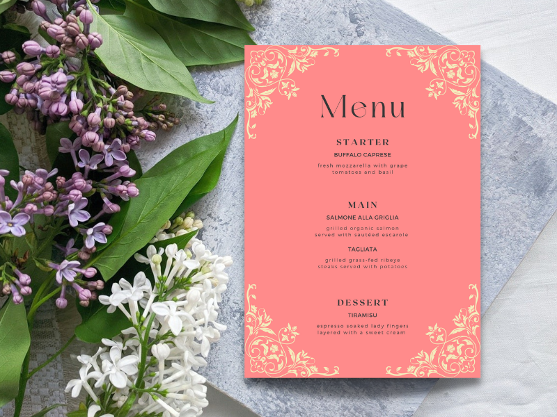 Wedding Menu Card Design by Ashoomi on Dribbble