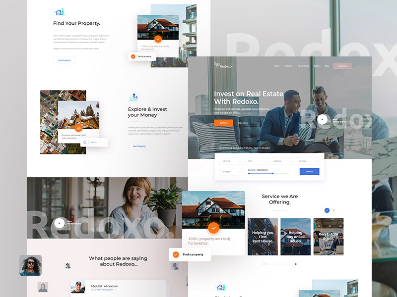 Redoxo v2 (Real Estate) Web Exploration by Mehedi Hasan Roni on Dribbble