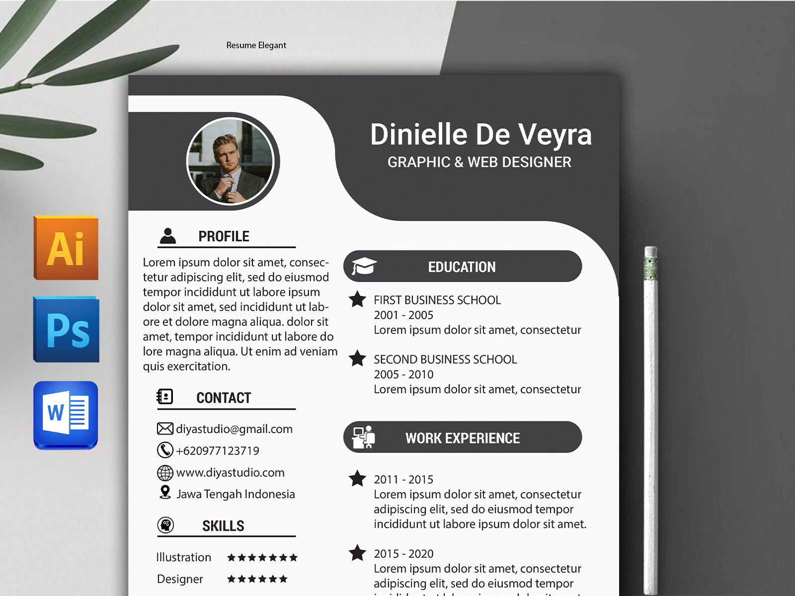 Resume / CV Professional by Diyastudio on Dribbble