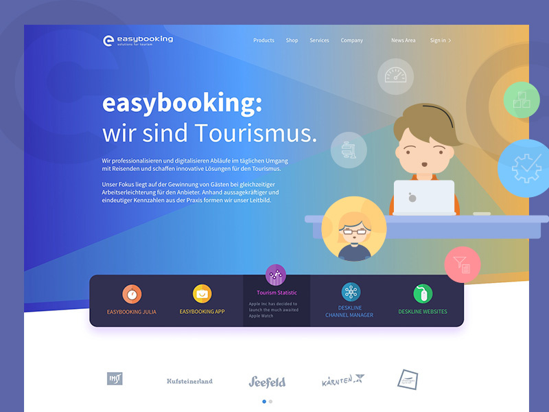 Website Landing Screen by Christoph Haid on Dribbble