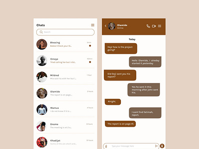Direct message UI by Adesuwa on Dribbble