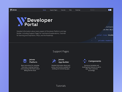 Developer Portal (Dark) - Landing Page by Matej Knezek on Dribbble