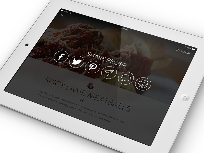 Cook - Share Recipe by Alex Johnston on Dribbble