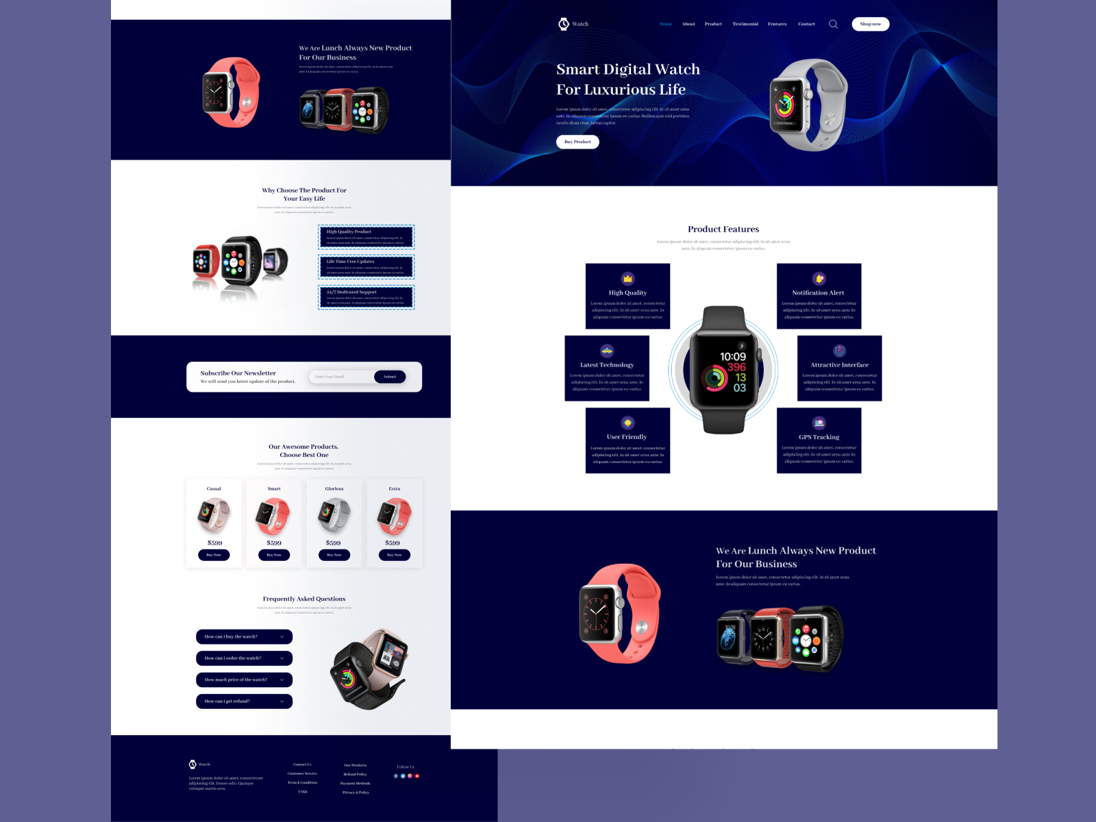 Watch Landing Page by Sharmin Farjana on Dribbble