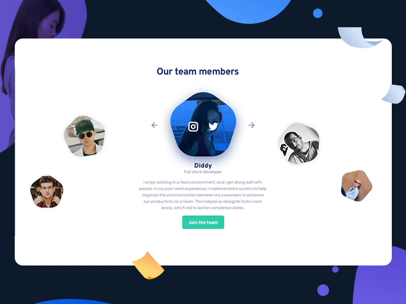 Core team members | Webiz by Daniel Mitev on Dribbble