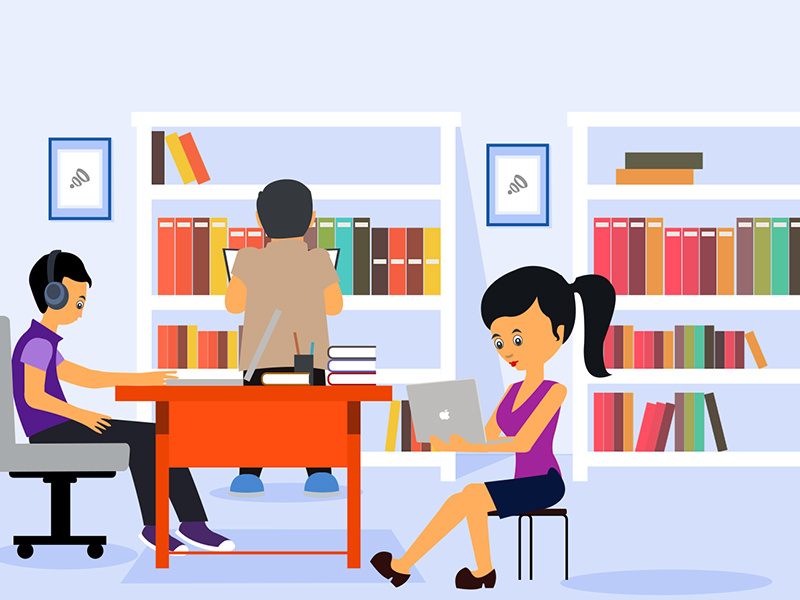 Library Scene by Jayaprakash.G on Dribbble