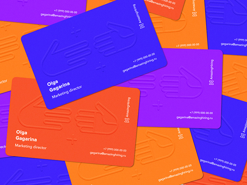 Amazing Hiring business cards by Ildar Fatikhov on Dribbble