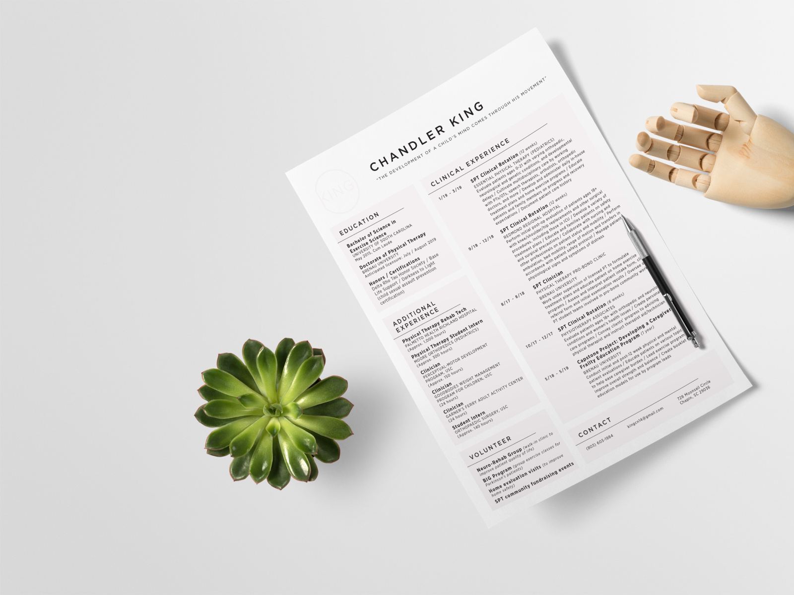 Rebecca Rebl Portfolio 1 - Chandler King Resume by Rebecca Rebl on Dribbble