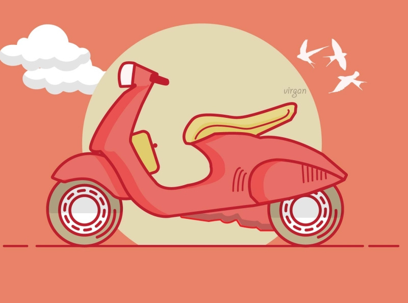 Vespa illustration 2D by Virganata Tegar Prayitno on Dribbble