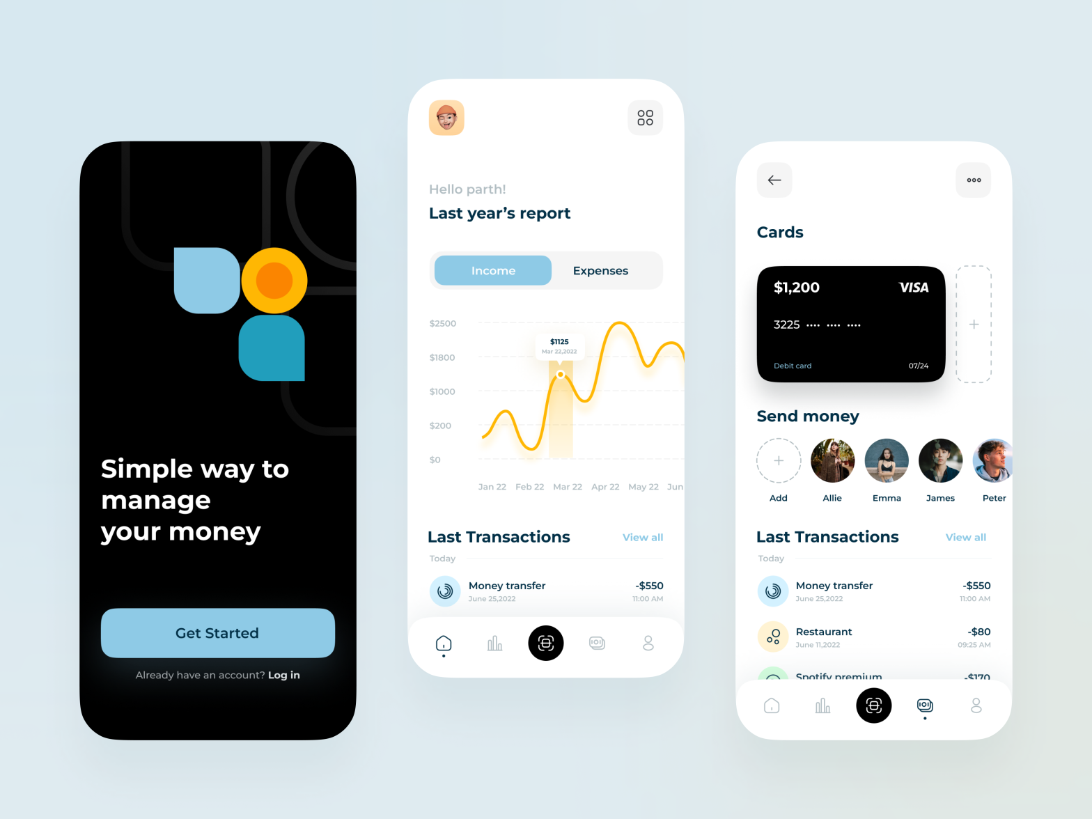 Banking App by Parth Vithlani on Dribbble