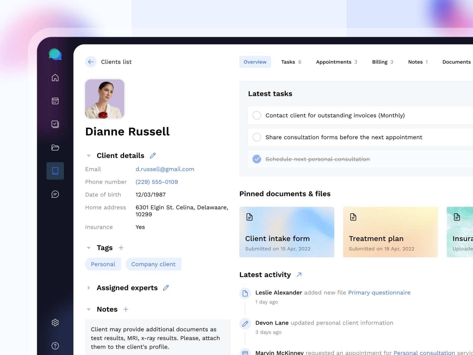 CRM - Client Profile Page by Valerya Nasikan for UGEM on Dribbble CRM - Client Profile Page by Valerya Nasikan for UGEM on Dribbble