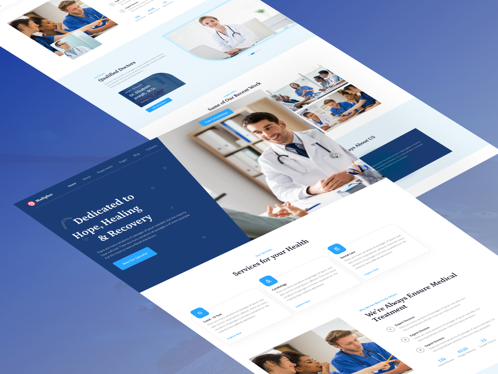 Medical treatment website by MD shamim Hossain on Dribbble