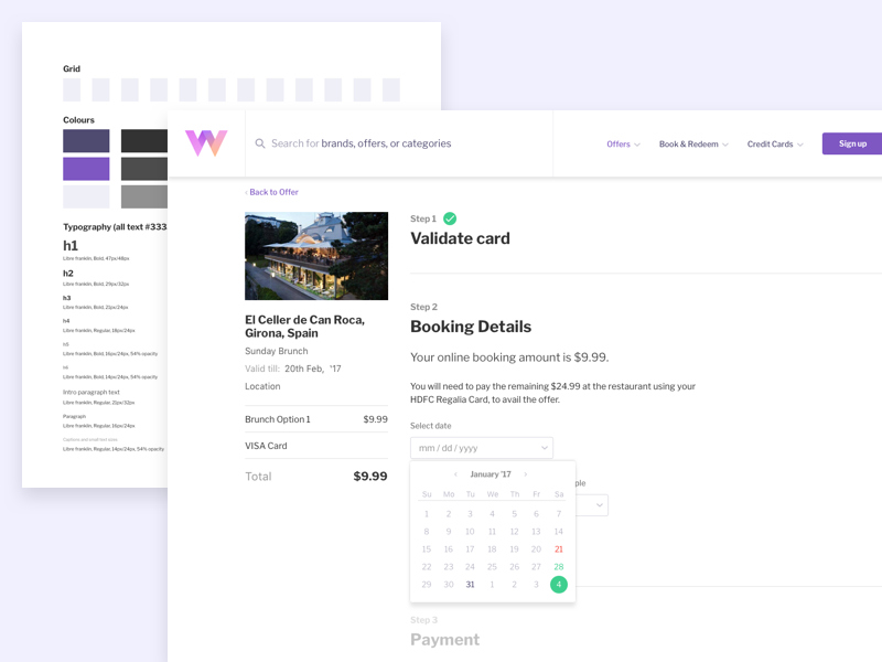 Reservation flow by Tejas Bhatt on Dribbble