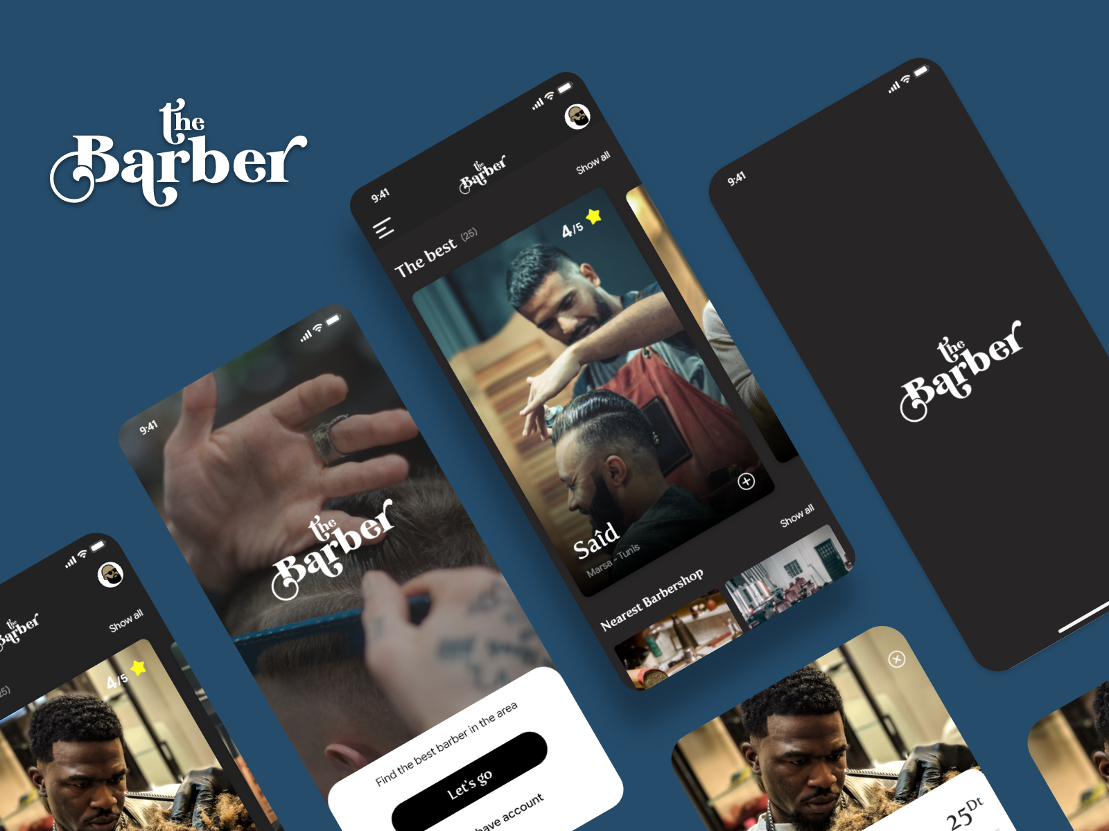 The barber UI app design by Marwen on Dribbble