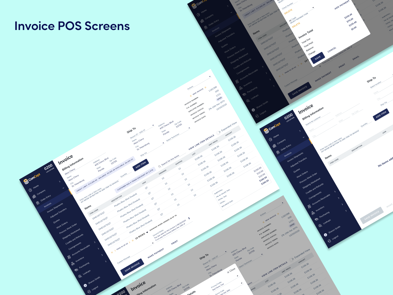 Invoice Screens - POS by Alex Siclari on Dribbble