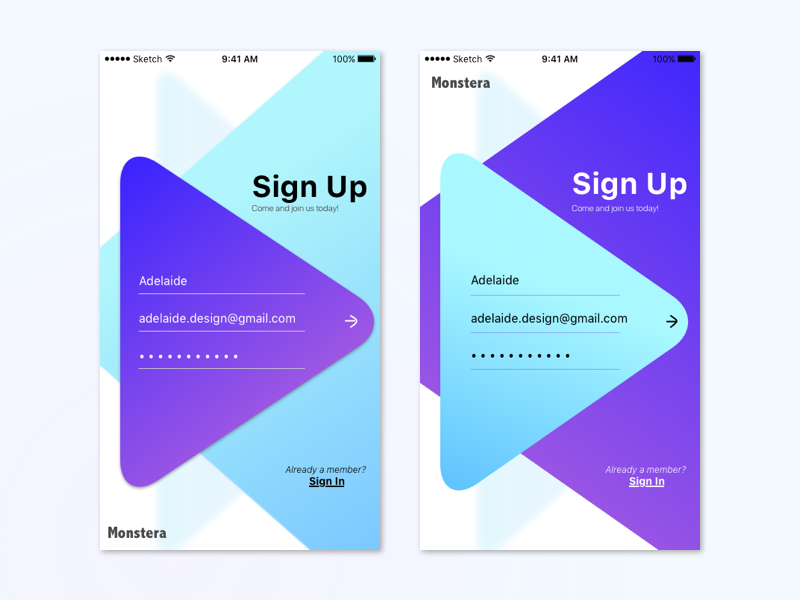 #006 - Sign up page by Adelaide Wang on Dribbble