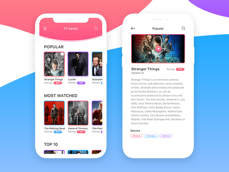 Tv Series App by Tasun Prasad on Dribbble