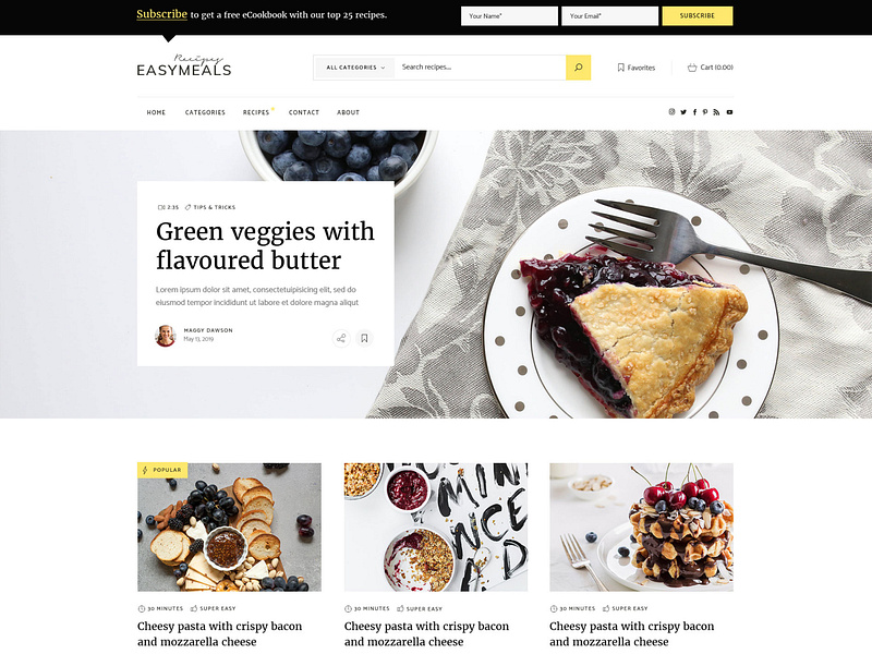 EasyMeals - Food Blog WordPress Theme by Marina Simeunović for Qode ...