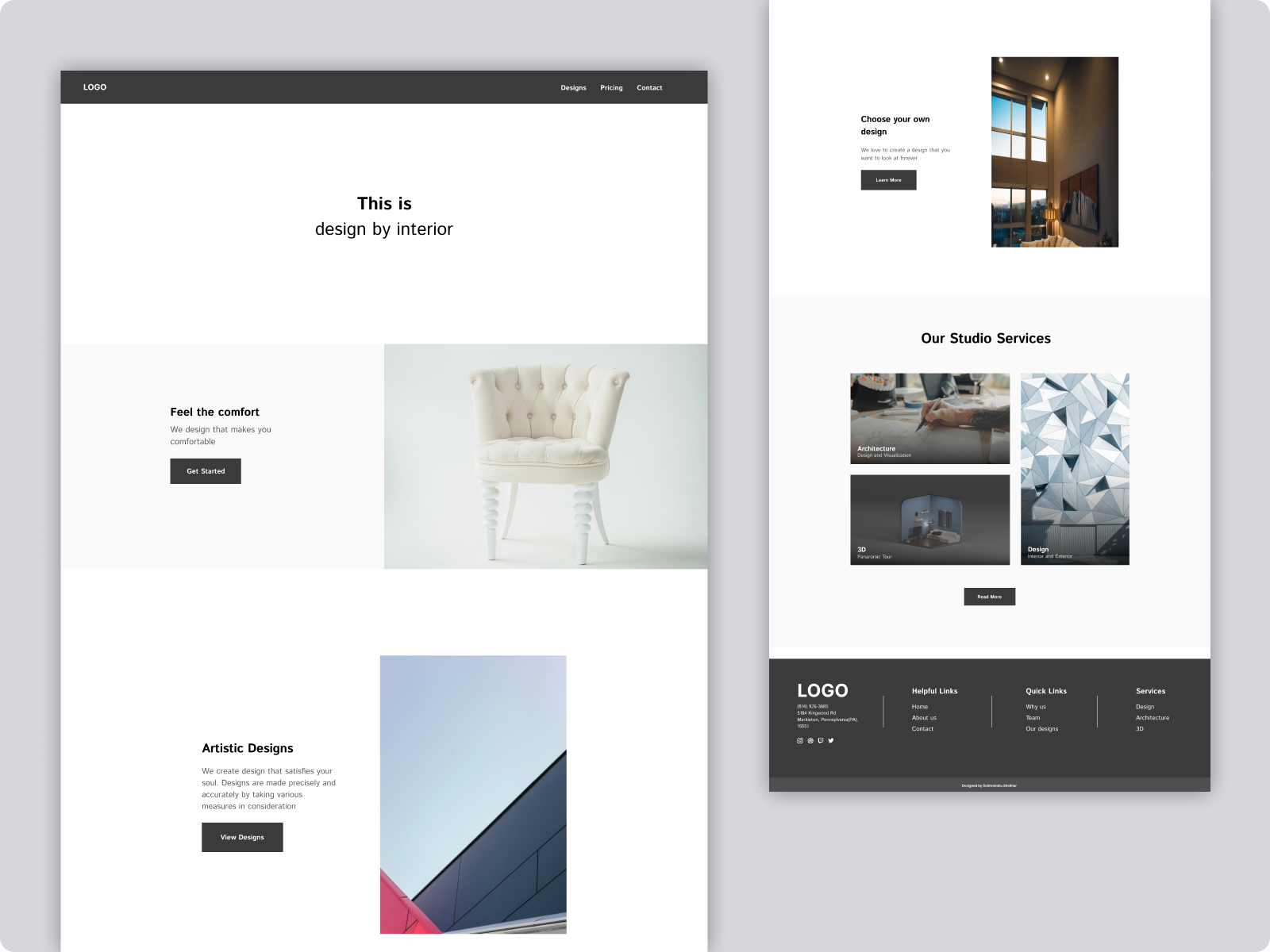 Demo Interior Designing Website by Subhranshu Shekhar on Dribbble