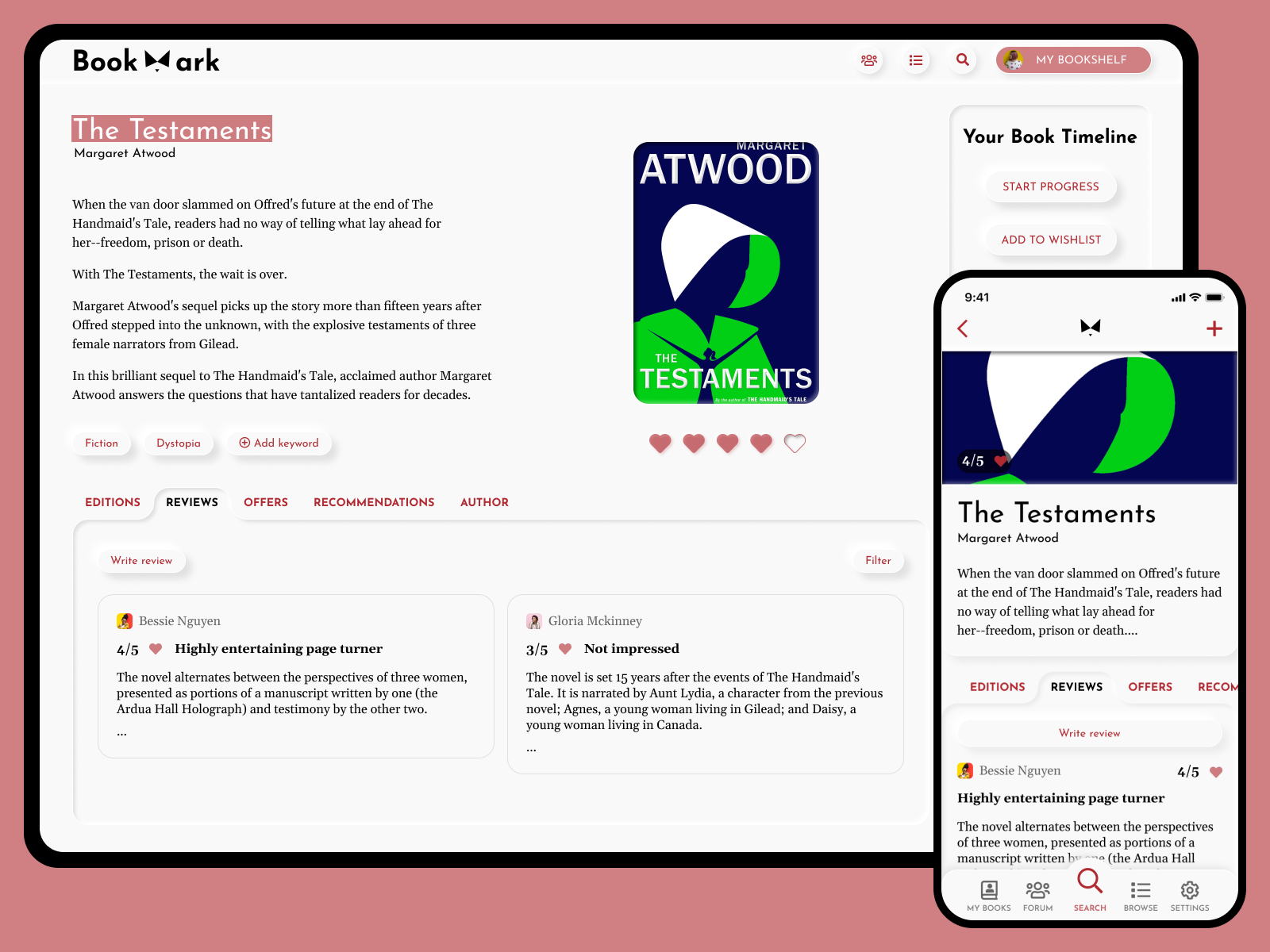 BookMark – books organised by Jane Shore on Dribbble
