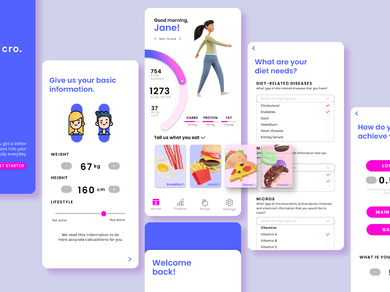 Health and food tracker app, reimagined. by Ursula Sarita on Dribbble