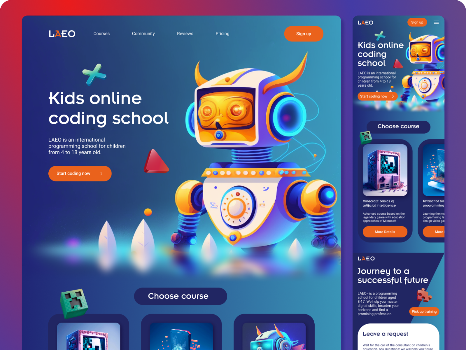 Kids Online Coding School Website by Oleg Karsakov on Dribbble