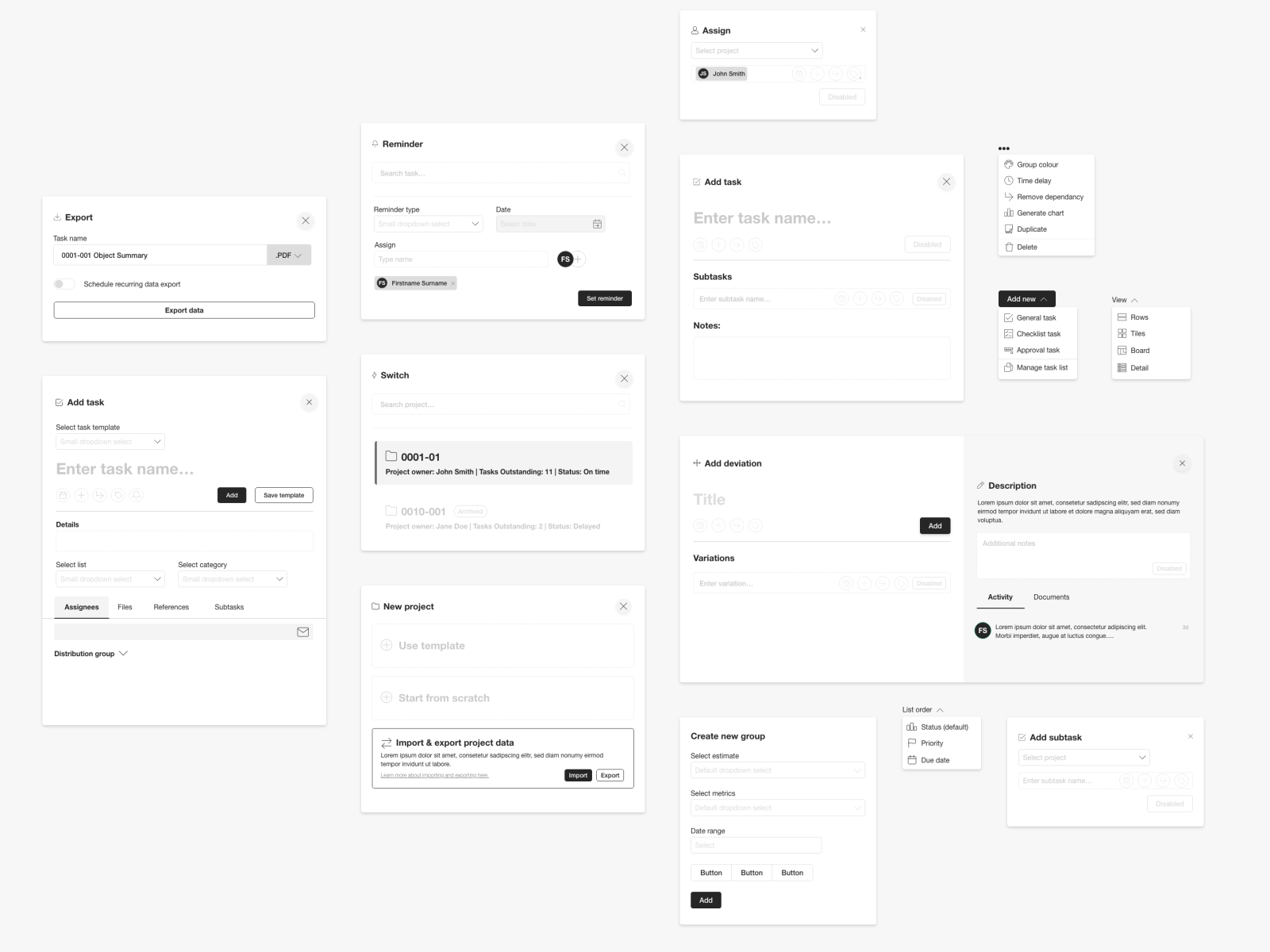 Lean Project Management System - Component Stack by Matthew Alexander Craig on Dribbble