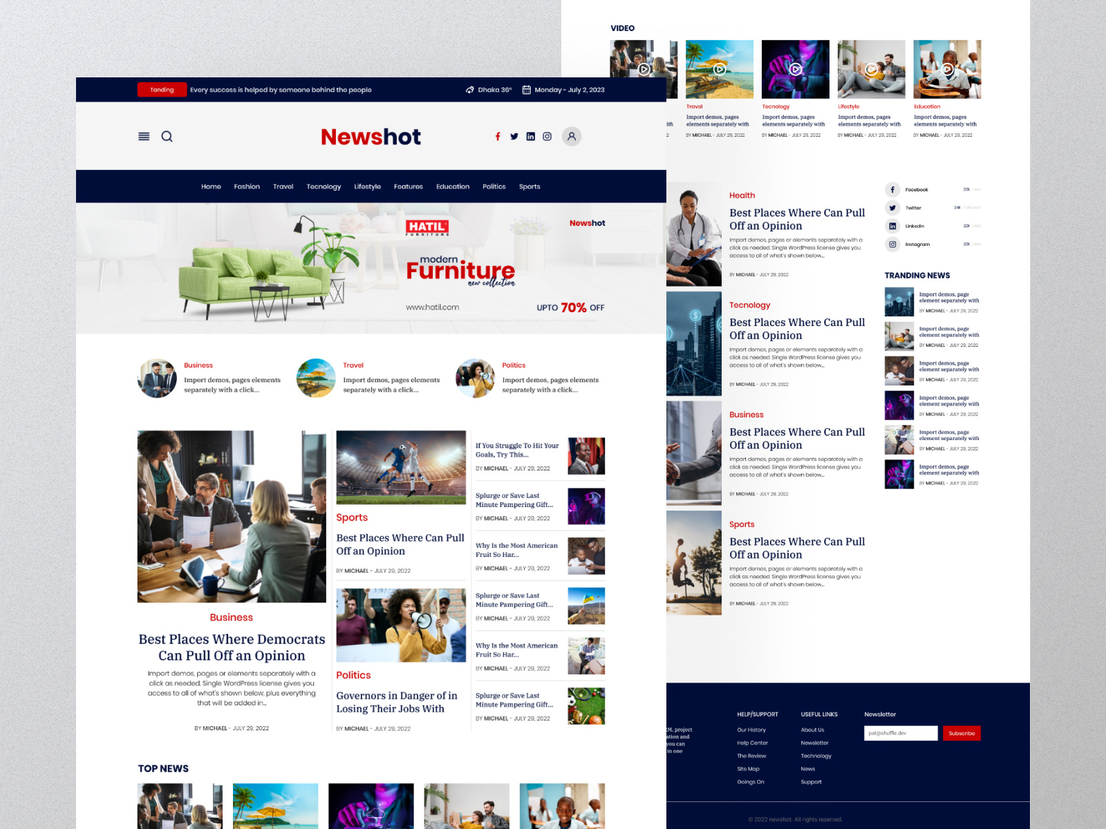 Newspaper website UI Template by Md Mehedi Hasan on Dribbble