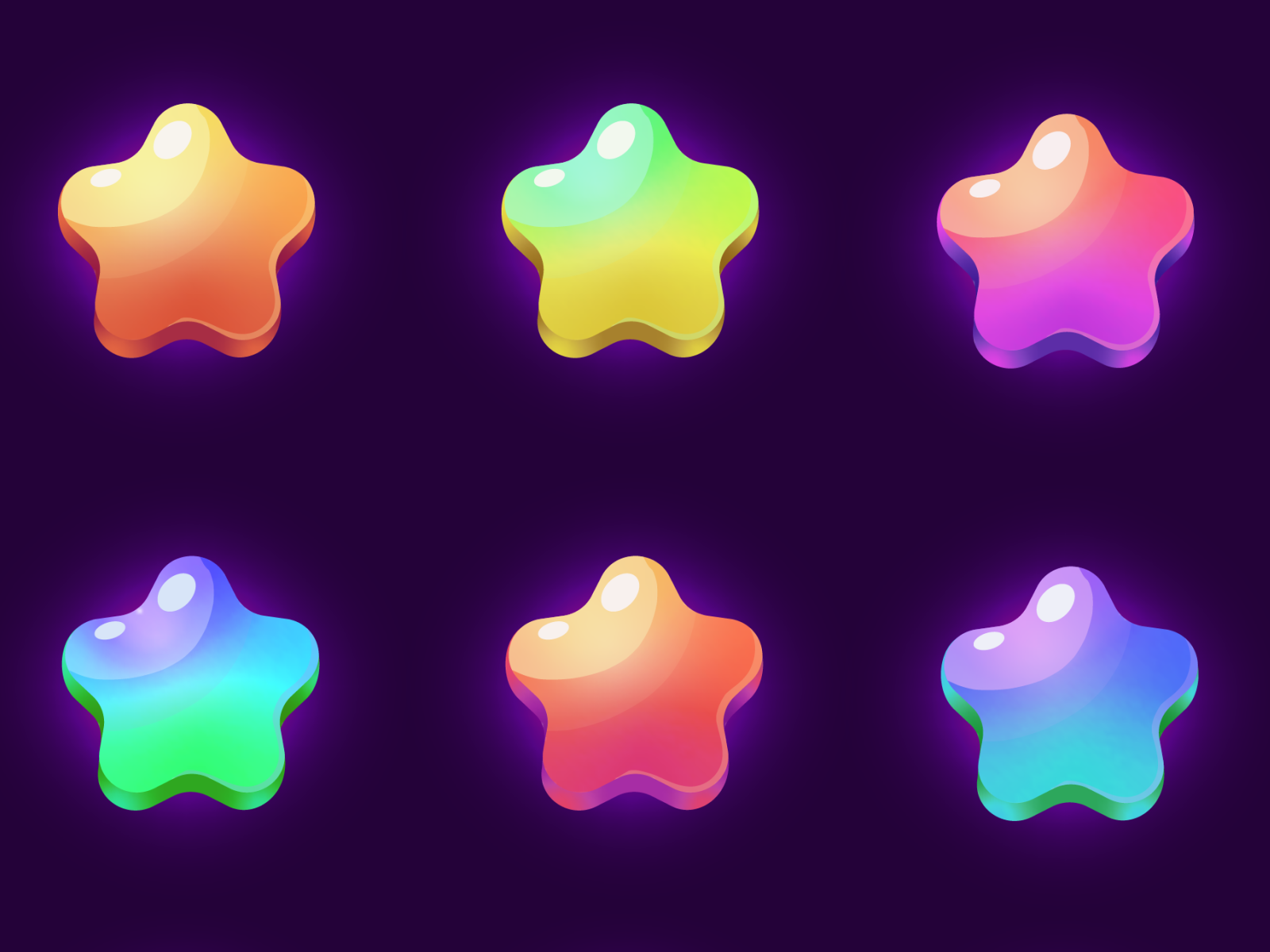 Set of Colors trendy stars by Yulia Boyko on Dribbble