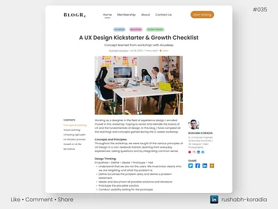 Day 35 Blog Post UI Design designs, themes, templates and downloadable ...