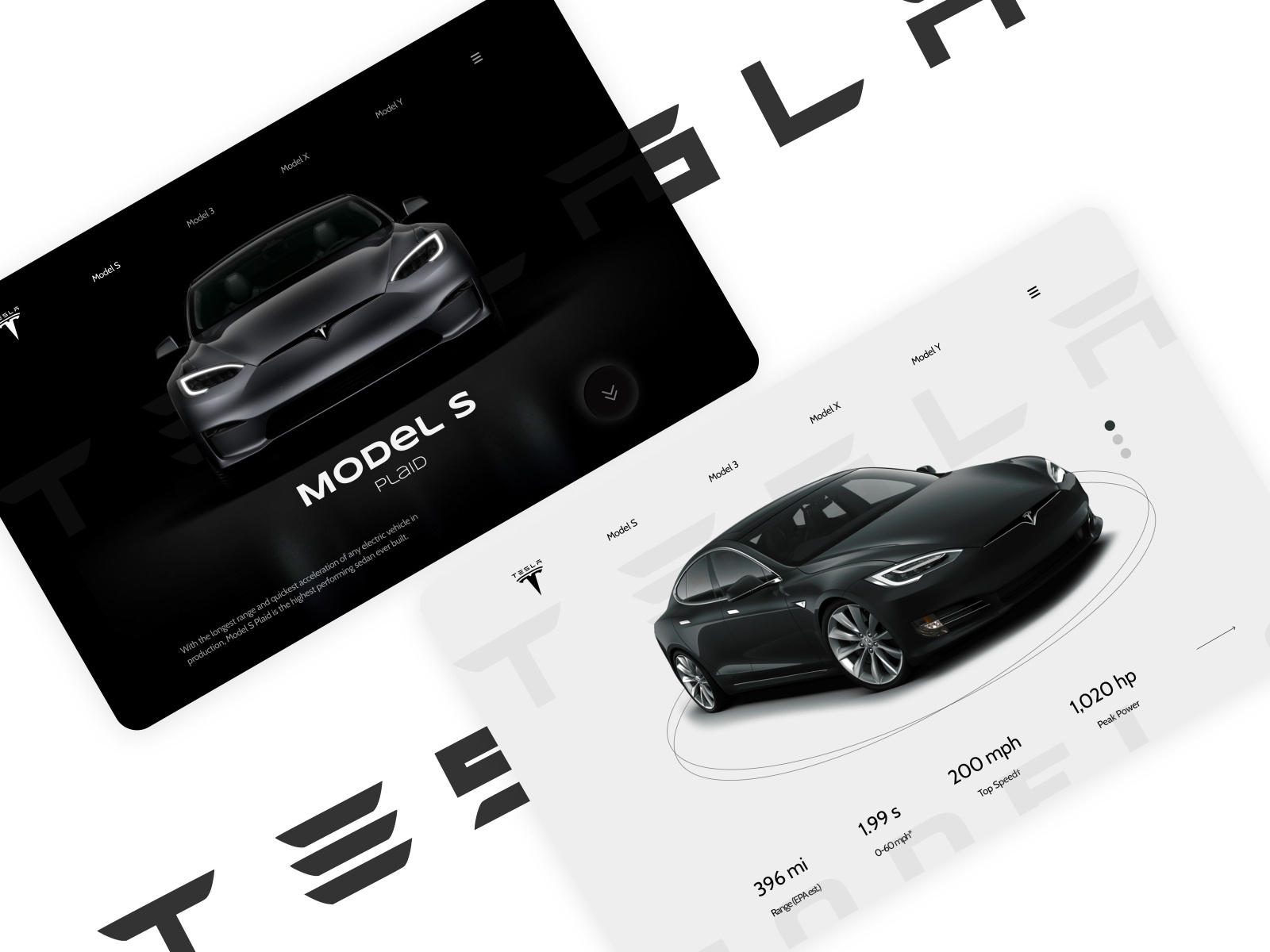 Rendering for the Tesla website by Kris Erofeeva on Dribbble