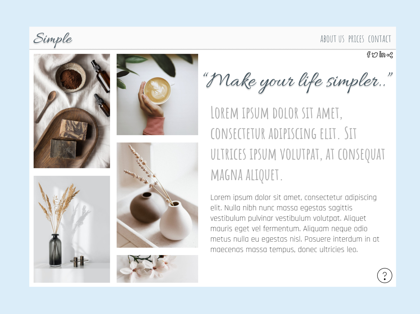 Simple - website design by Meea Virolainen on Dribbble