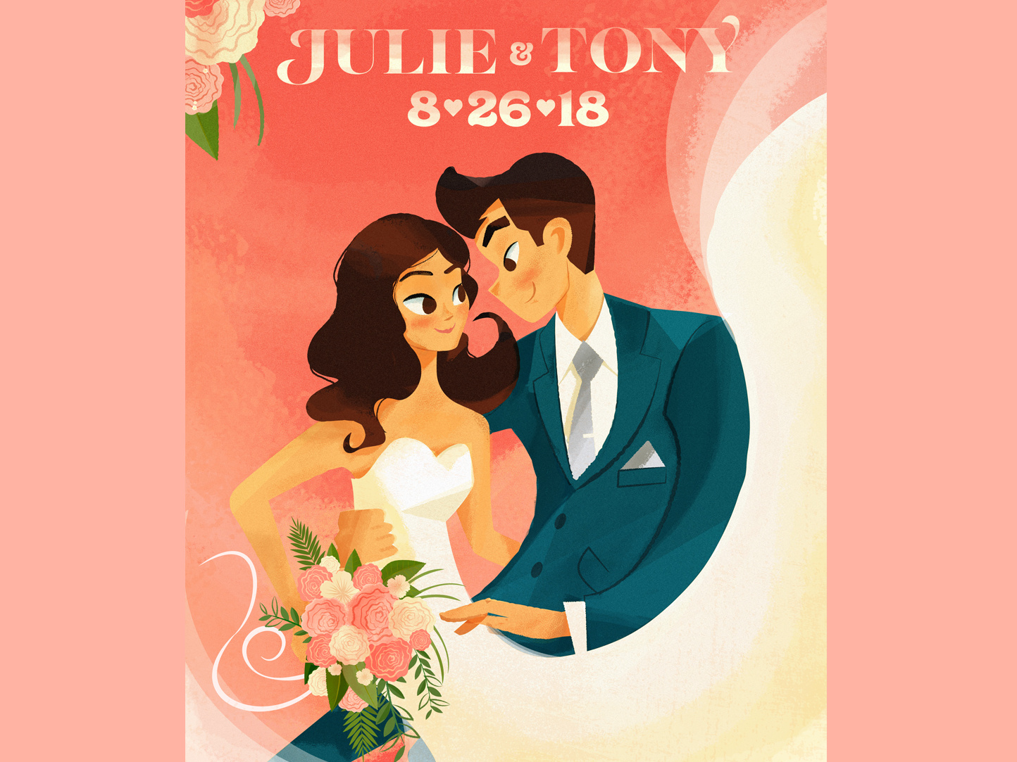 Illustrator Gold Wedding