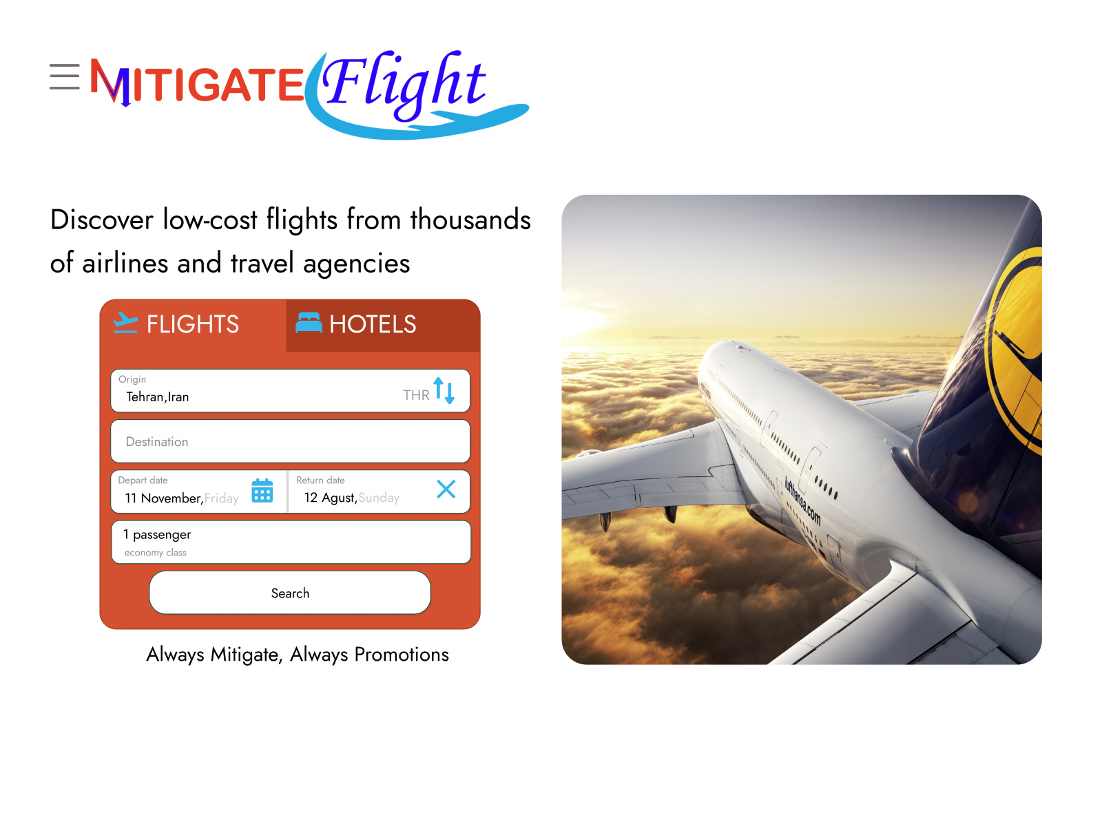 Mitigate Flights Web site by Sobhan on Dribbble