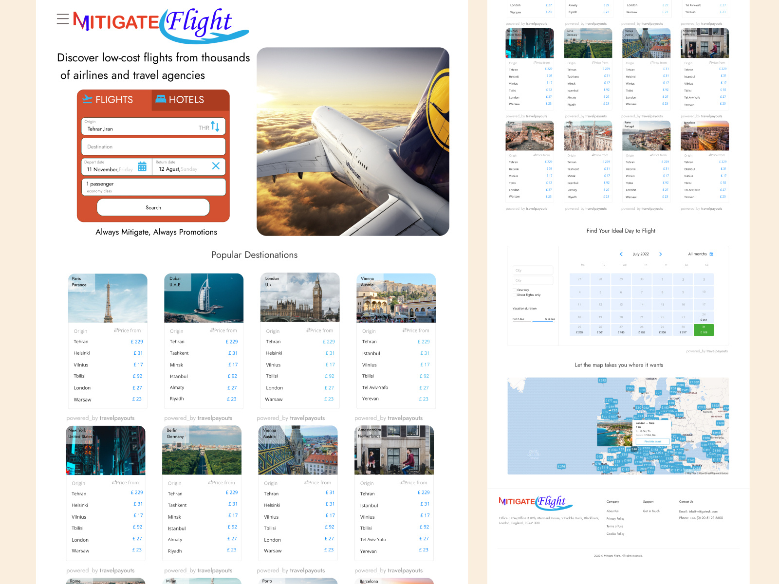 Mitigate Flights Web site by Sobhan on Dribbble