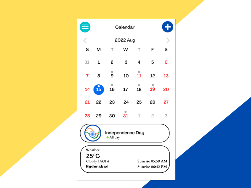 Calendar by Nihar Ranjan Panda on Dribbble