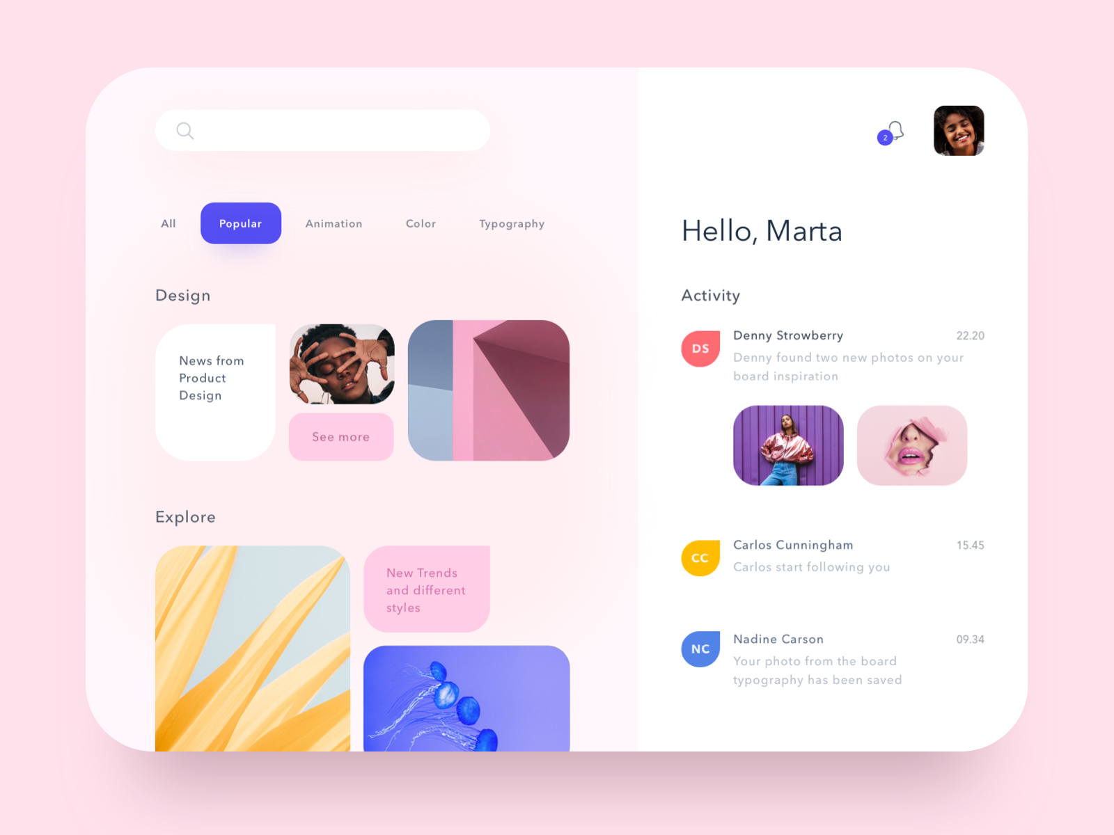 Pink Layout by Dorota Obiegło on Dribbble