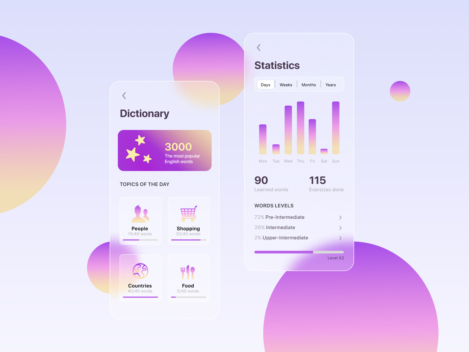 glassmorphism app by Kristina on Dribbble