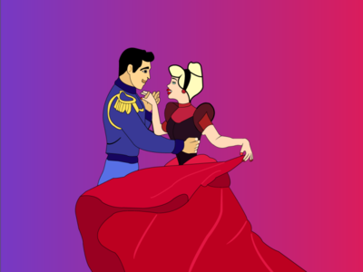 Romantic Couple Vector Illustration In Adobe Illustrator By Allahnoor