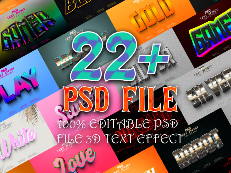 3D Text Style PSD File by Md Imamul on Dribbble