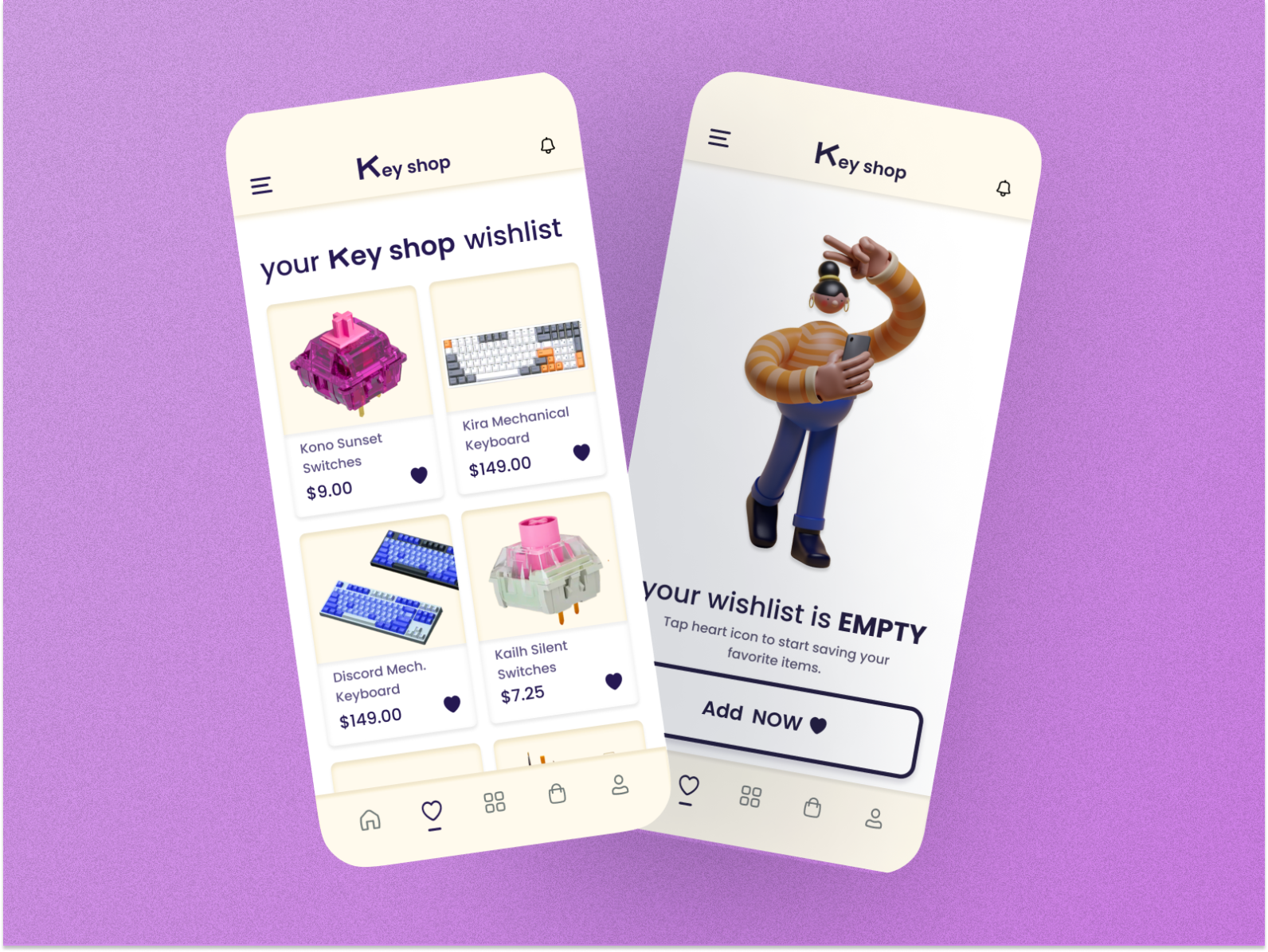 Wishlist Screens 🔥 by Thilina Sanjeewa on Dribbble